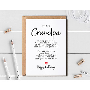 To My Grandpa - Grandpa Birthday Card - Grandpa Is The Greatest Gifts In My Life - Birthday Card For Grandpa - Gift For Grandpa Card- Christmas Gifts For Grandpa