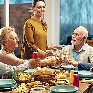 Moretoes Juice Bottles 42pcs 8 Oz Plastic Bottles with Lids, Reusable Clear Juicer Bottles with Black Tamper Evident Caps for Juice, Smoothies, Milk