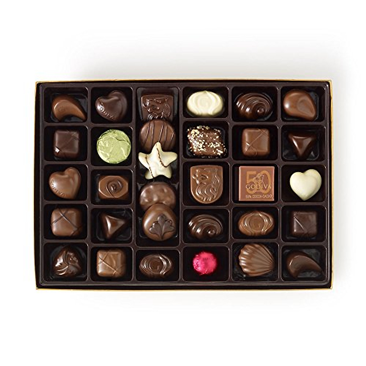 Godiva Chocolatier Red Ribbon Ballotin Valentines Chocolate Gift, 36 Count