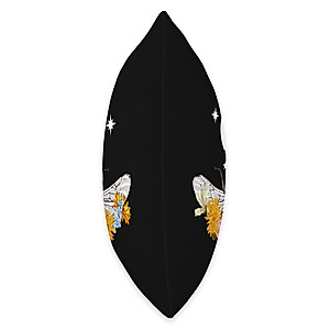 CharlIan Minds - Bee Lover Flower Art Fan Cute Wildflower Moon Stars Bees Lover Art Throw Pillow, 16x16, Multicolor