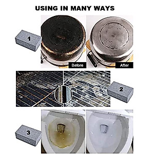 Magic Blackstone Griddle Scraper，4 Pack Gray Stone Cleaning Block Clean Brick for Grill, Removing Stains BBQ，Pool, Racks, Baking Steel, Oven, Flat Top Cookers, Utensils, Exfoliation Dead Skin, Toilet