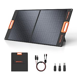 GRECELL 100W Portable Solar Panel for Power Station Generator, 20V Foldable Solar Cell Solar Charger with MC-4 High-Efficiency Battery Charger for Outdoor Camping Van RV Trip