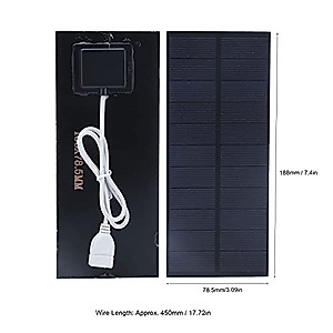 01 02 015 Solar Panel Kit - 2.5W 5V Monocrystalline Silicon Solar Panel, Solar Battery Charger for Charging Mobile Phone - 188x78.5mm