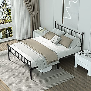 UYUK Queen Size Metal Bed Frame with Headboard, Large Storage Space Under The Bed, Heavy Duty Easy Assembly