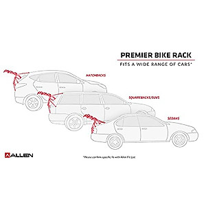 Allen Sports Premier 3-Bike Trunk Rack, Model S103 (Black and red)