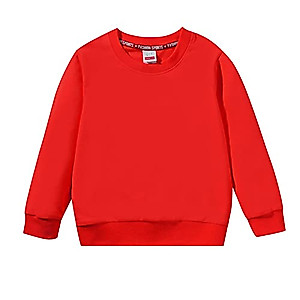 Light Jacket Toddler Girl Kids Child Toddler Baby Boys Girls Solid Patchwork Long Sleeve Cotton Round (Red, 7-9 Years)