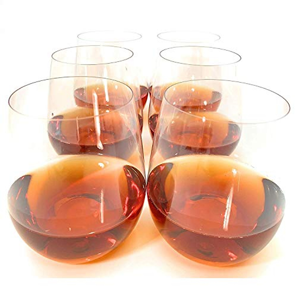 36 piece Stemless Unbreakable Crystal Clear Plastic Wine Glasses Set of 36 (12 Ounces)