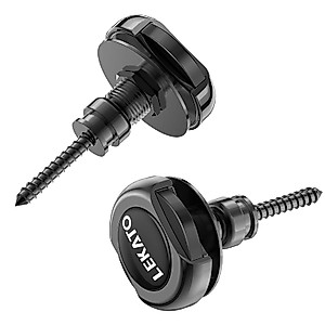 LEKATO Bass Guitar Strap Locks for for Electric Guitar & Bass Strap Locks Security Quick Release Strap Guitar Strap Locks Set Retainer System for Electric Acoustic Guitar, Bass, Ukulele Strap (Black)