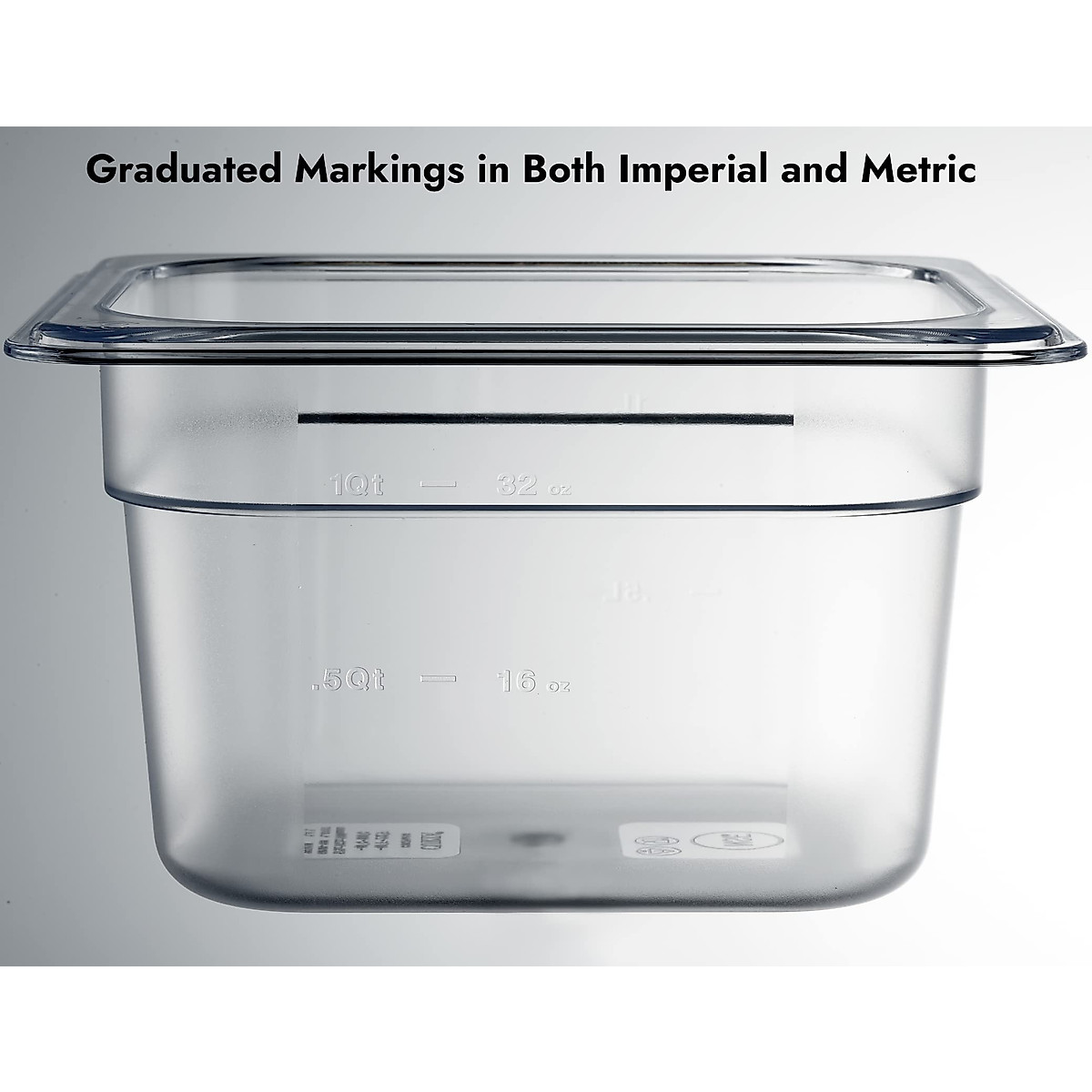 CURTA 6 Pack NSF Food Pans, 1/6 Size 4 Inch Deep Commercial Food Storage Containers, Polycarbonate, Clear