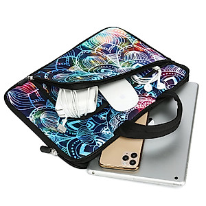14 15 15.4 15.6 Inch Laptop Handle Bag Computer Protective Case Sleeve Neoprene Cover Compatible with MacBook Pro 15" 15.6" Dell Lenovo HP Asus Acer Sony Toshiba Chromebook Notebook (Mandala Arts)
