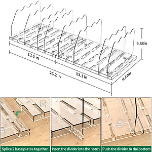 SPACEKEEPER Adjustable Shelf Divider for Closet, Clear Purse Organizers for Closet Acrylic Handbag Separators Storage Organizer Bookshelf Separator Dividers in Bedroom, Office