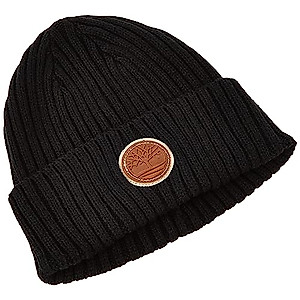 Timberland Men's Rib Shallow Beanie, Black, One Size