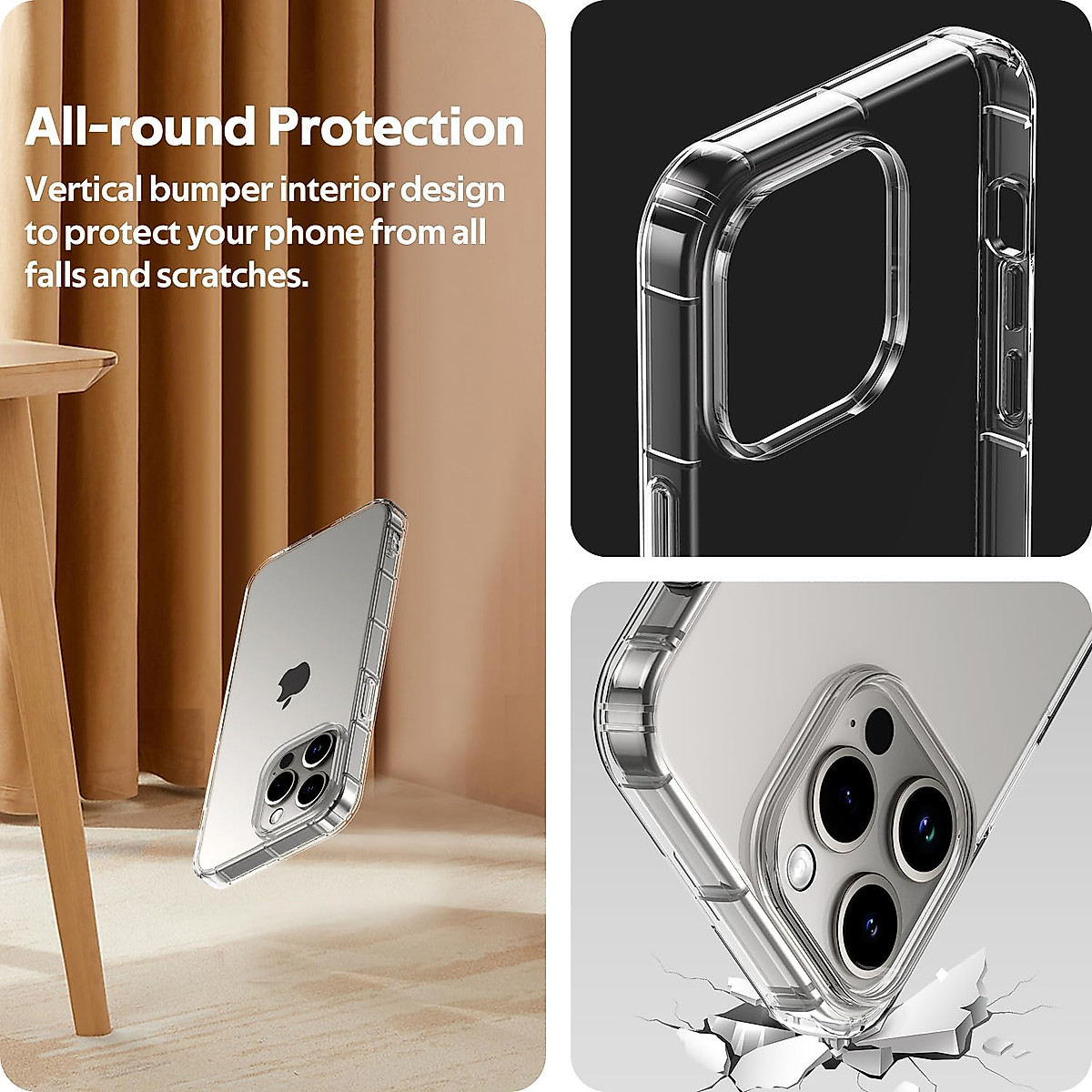 Clear Case for iPhone 15 Pro Max Aeska Ultra [Slim Thin] Flexible Scratch Resistant Transparent TPU Shockproof Gel Rubber Soft Silicone Protective Phone Case Cover for iPhone 15 Pro Max 6.7'' (Clear)