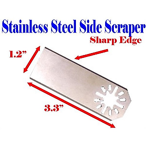 4 Stainless Steel Side Scraper w/ Sharping Edge Oscillating Multi Tool Saw Blade for Fein Multimaster Bosch Multi-x Craftsman Nextec Dremel Multi-max Ridgid Dremel Chicago Proformax Blades