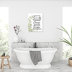 FAZAKION Christian Wall Art Inspirational Quotes, Serenity Prayer, God Grant Me The Serenity Canvas Artwork Wall Decoration (12"X15" Framed), Living Room Bedroom Home Decor -038