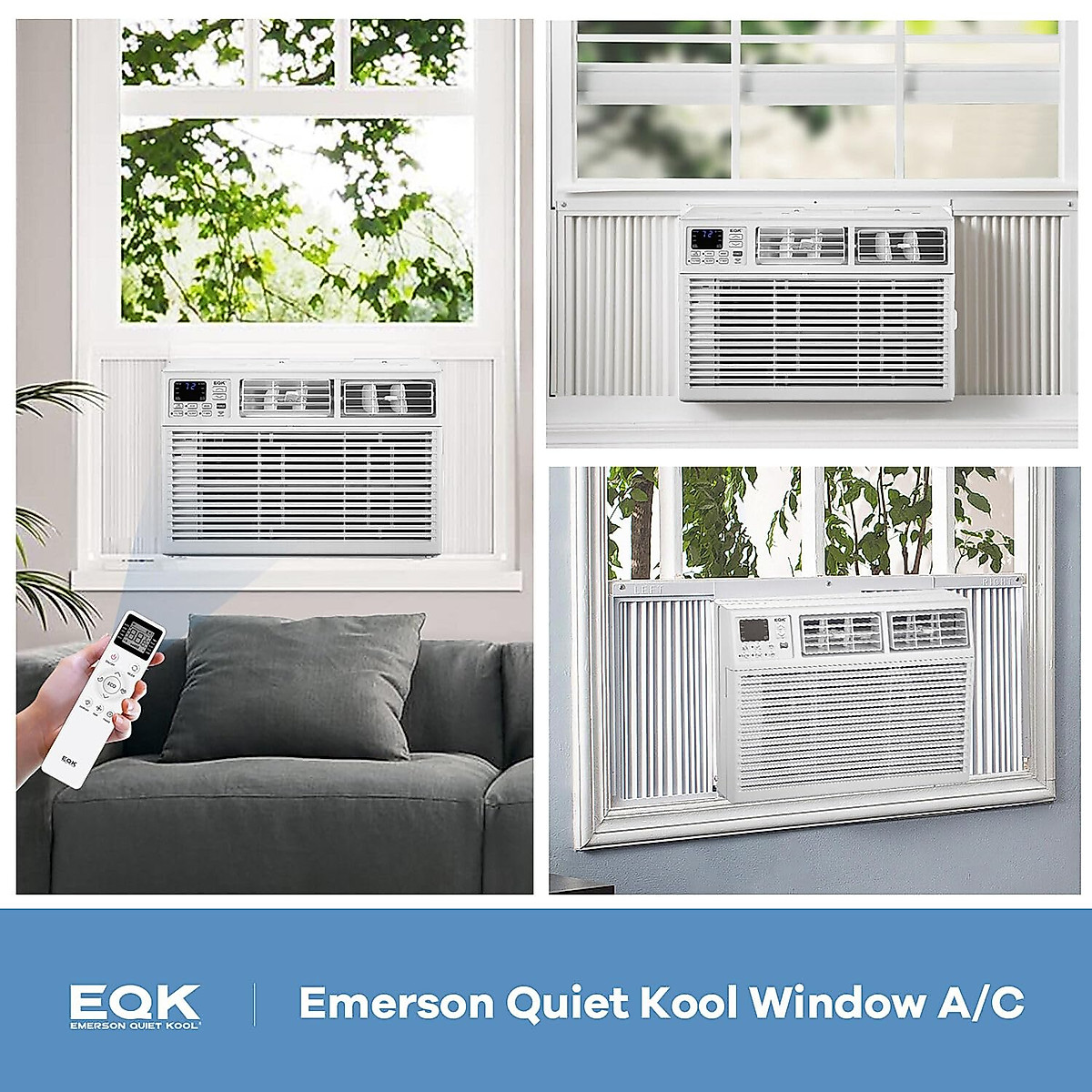 Emerson Quiet Kool EARC15RSE1 SMART 15,000 BTU 115V Window Air Conditioner with Remote, Wi-Fi, and Voice Control, White