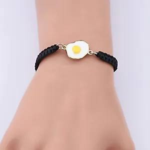 CENWA Egg Jewelry Breakfast Jewelry Egg Pendant Adjustable Bracelet Egg Gift Egg Lover Gift (egg br)