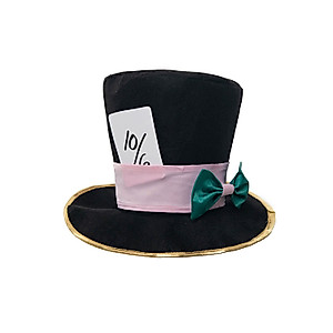 Nuoqi Girls Mad Hatter Costume Mad Hatter Tea Party Costume Halloween Dress with Hat M