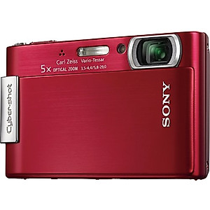 Sony Cybershot DSC-T200 8.1MP Digital Camera with 5x Optical Zoom with Super Steady Shot Image Stabilization (Red)