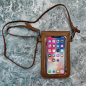 BYTITI Zelda Sheikah Slate Cell Phone Purse Small Crossbody Bag Mini Cell Phone Pouch Shoulder Bag Brown