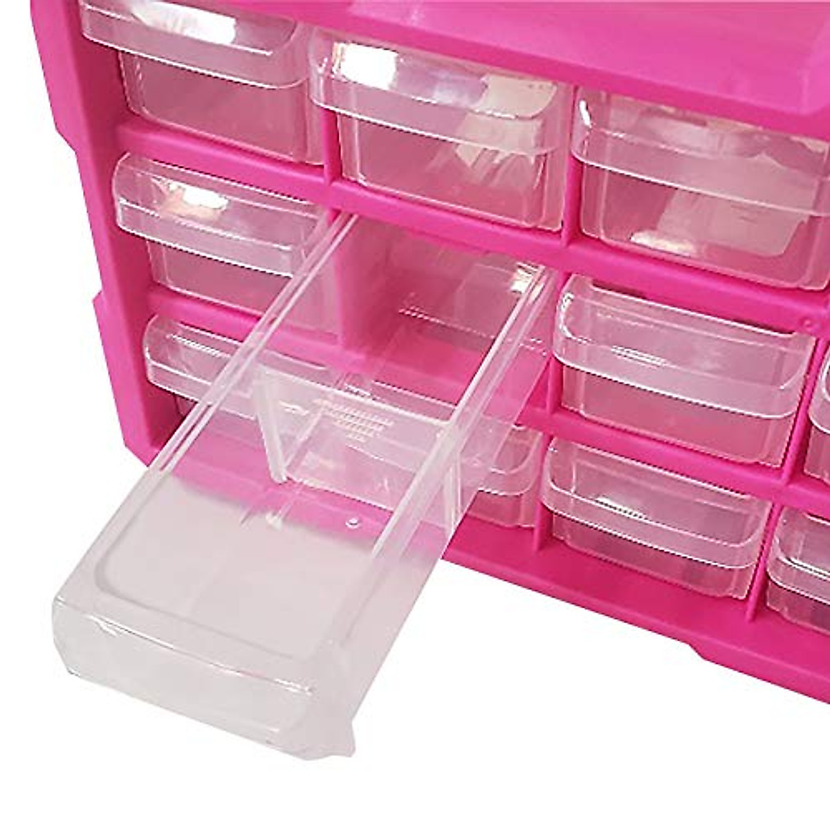 12-Drawer Small Parts Organizer, Pink