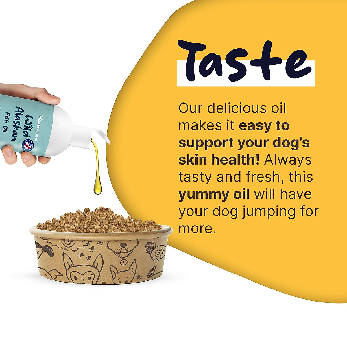 Wild Alaskan Salmon Oil for Dogs with Pollock Oil - 8 oz of Pollock and Salmon Oil, Omega 3 Fish Oil, EPA, and DHA - Dogs Skin and Coat Supplement - Made in USA