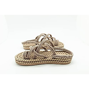 Alpy Rope Shoes | Straw Strap Slide Sandals | Walking Sandals |0 Handmade | Eco-friendly | For women (Mink, us_footwear_size_system, adult, women, numeric, narrow, numeric_6)