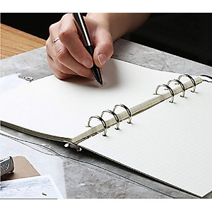 FUKQVOD Pack of 2 Transparent Soft PVC 6-Ring Binder Cover w/Snap Button Closure for 6 Hole Planner Pages Refill Insert (White)