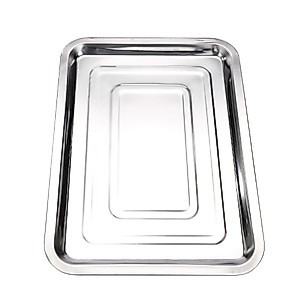 Tattoo Stainless Steel Tray,New Star Tattoo 3 Pack Stainless Steel Tattoo Trays 13 1/2" x 10" Dental Body Piercing Instrument Tool Flat for Tattoo Supplies