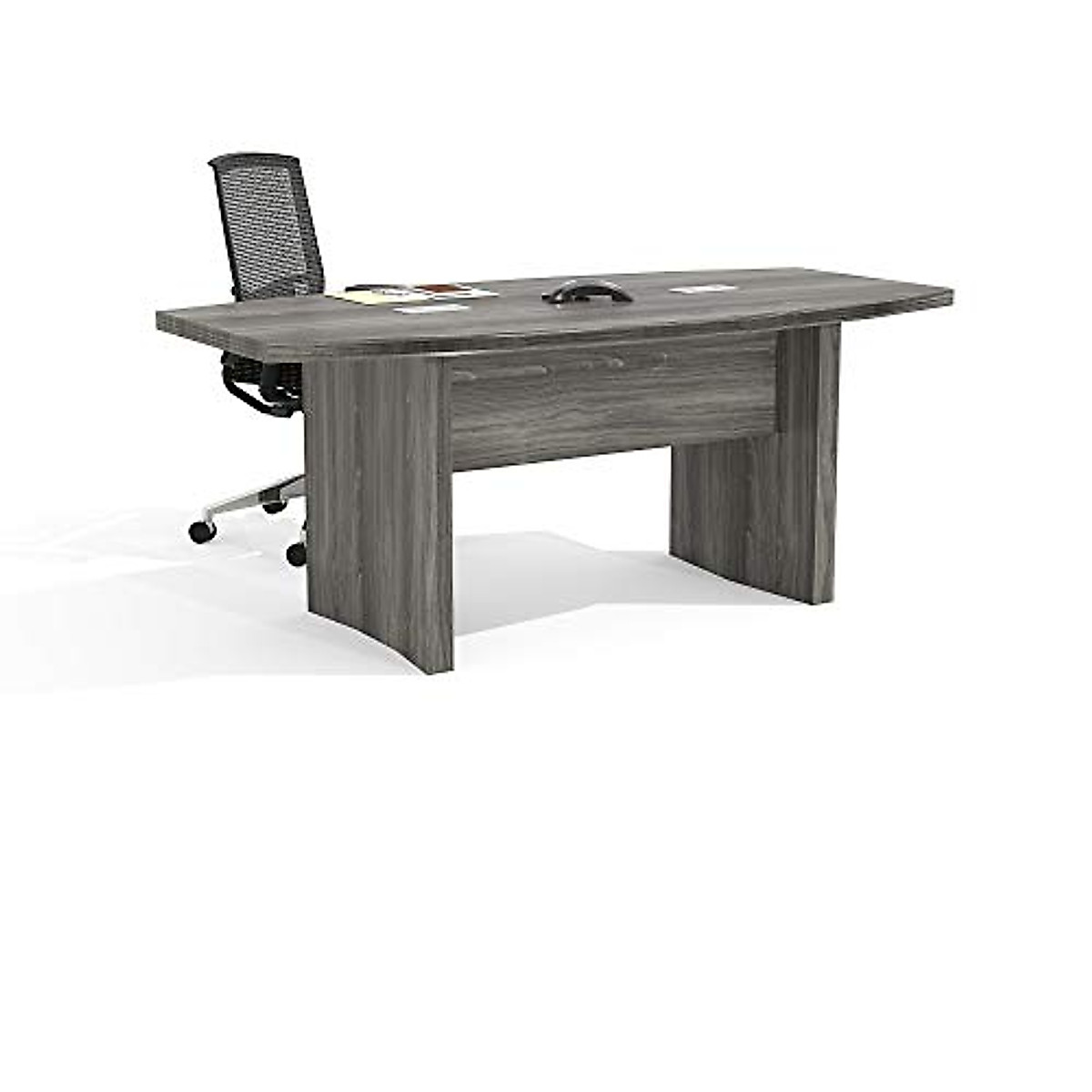 Safco Mayline Aberdeen 6' Boat Shape Conference Table, Gray Steel Tf, Model:ACTB6LGS