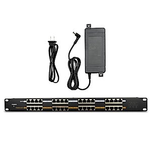 PoE Texas POE-16-48v120w | 16 Port Passive PoE Injector - Power Over Ethernet for 802.3af Cameras, IP Phones, Access Points and More with 10/100 Data