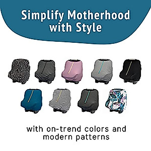 Baby Leaf Covers - Stretchy Multi Use Infant Car Seat and Stroller Canopy with Double Zipper, Breathable Nursing Poncho and Breastfeeding Scarf, Blue Sky