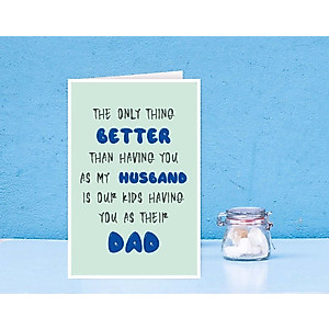 Serviky Sweet Father’s Day Card from Wife, Lovely Best Dad Father’s Day Card for Husband, Novelty Birthday Card for Him