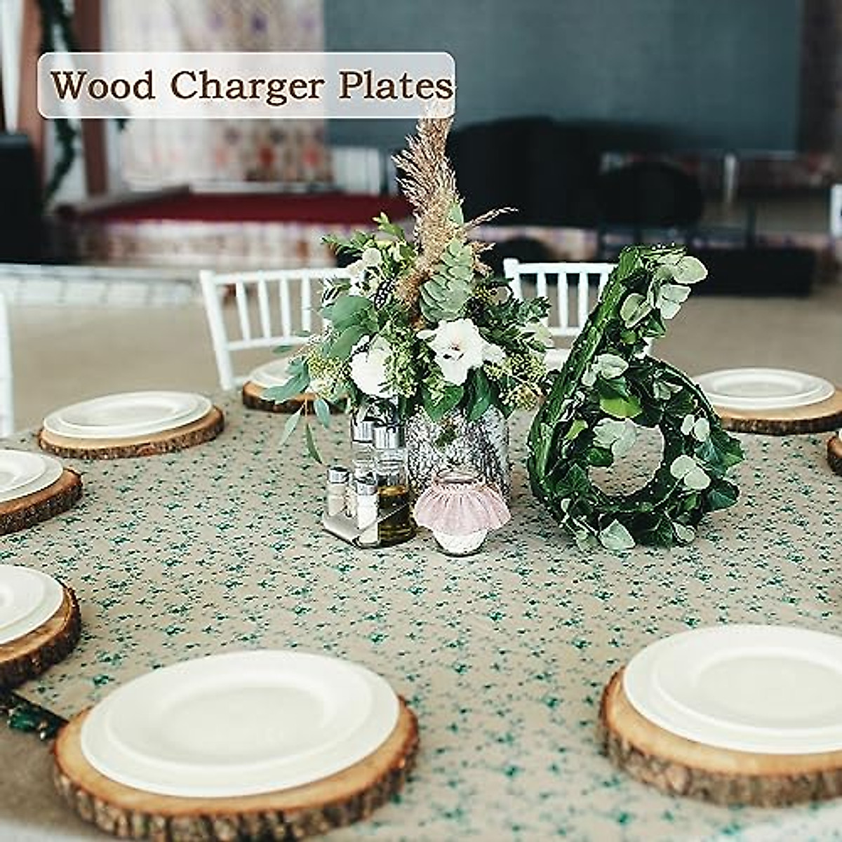 Pllieay 8Pcs 12-13 Inch Wood Slices, Natural Wood Slices for Centerpieces Large Unfinished Round Wood Pieces for Ornaments, Wood Circles for Wedding, Table Centerpieces Decor and Other DIY Crafts