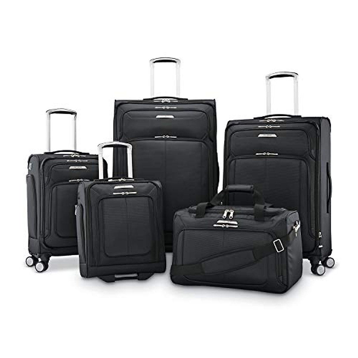 Samsonite Solyte DLX Softside Expandable Luggage with Spinner Wheels, Midnight Black, Checked-Large 29-Inch