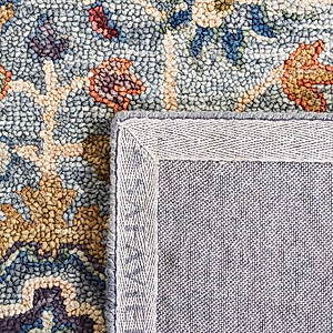 SAFAVIEH Aspen Collection Area Rug - 5' x 8', Grey & Green, Handmade Tassel Wool, Ideal for High Traffic Areas in Living Room, Bedroom (APN134F)