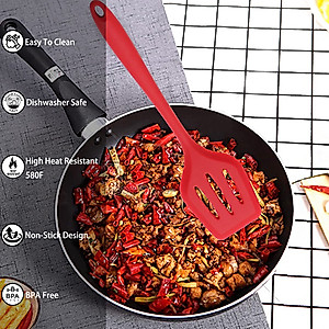 To encounter Flexible Silicone Spatula Set, Nonstick Rubber Slotted Turner, Pancake Flippers, Heat Resistant Silicone Turner Spatula Set, Silicone Cooking Utensil Set, Dishwasher Safe, Set of 2