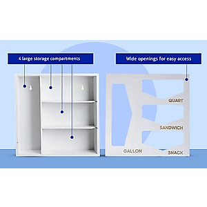 Ziplock Bag Storage Organizer (White)