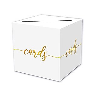 Receiving Card Box – 8”8”8” Gift Or Money Box Holder for Wedding,Baby or Bridal Shower,Birthday, Graduation,Engagement, Party Favor, Decorations, 1 Set(hezi-B019)