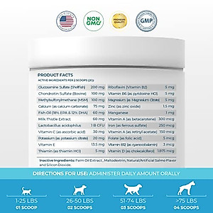 10 in 1 Multivitamin for Dogs and Cats - 4 oz Powder - Hip and Joint Support - Omega Fish Oil & Vitamins with Coq10 for Skin & Heart Health - Probiotics & Enzymes for Gut & Immune Health…