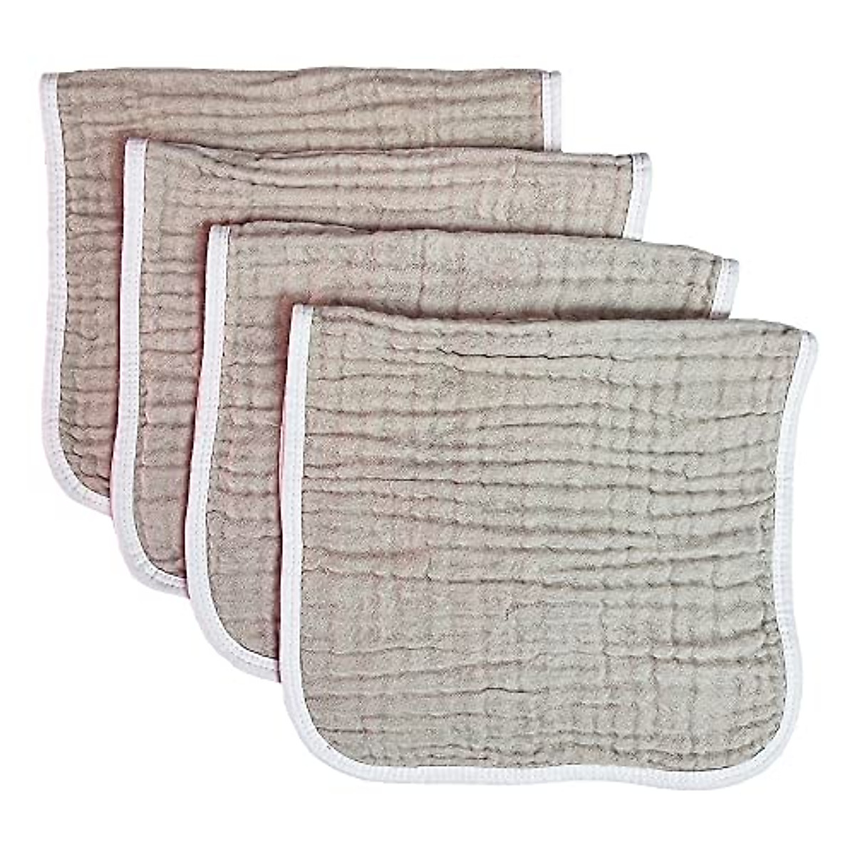 Synrroe Muslin Burp Cloths Large 20 by 10 Inches 100% Cotton 6 Layers Extra Absorbent and Soft 4 Pack Brown