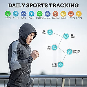 FILIEKEU Men Smart Watch for Android iOS, Bluetooth Calls Voice Chat with Heart Rate/Sleep Monitor Fitness Tracker, 1.3" Full Touch Screen IP67 Waterproof Stainless Steel Activity Tracker for Men