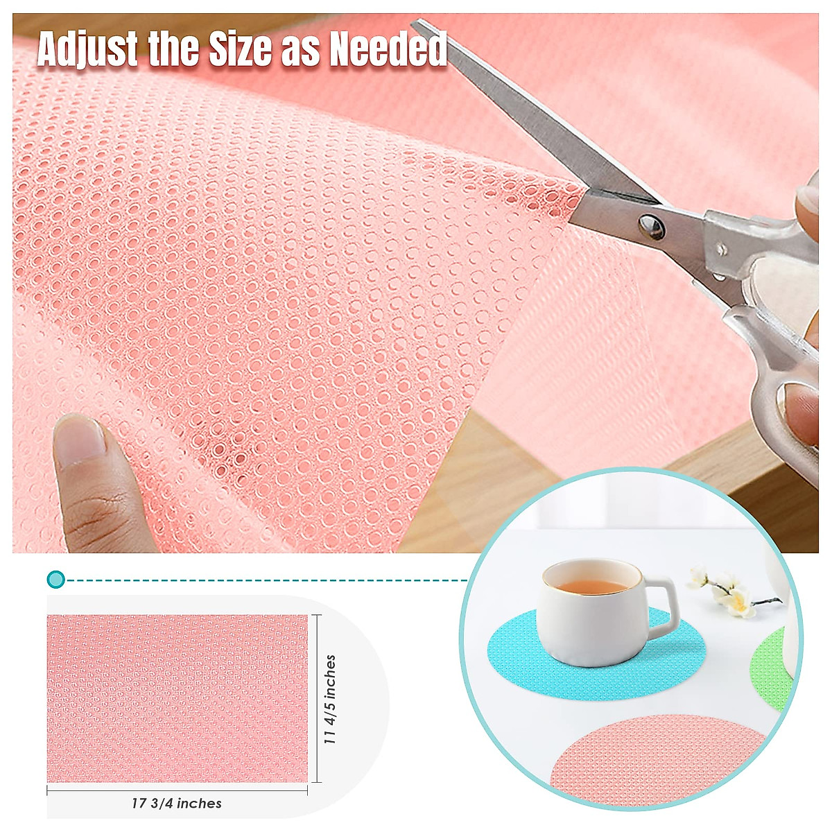 8 Pack Refrigerator Liners Fridge Liner Mats Washable, DUDUCOFU Refrigerator Mats for Glass Shelves Non Slip Refrigerator Shelf Liners, Size Adjustable Fridge Mats for Freezer Cupboard Drawers