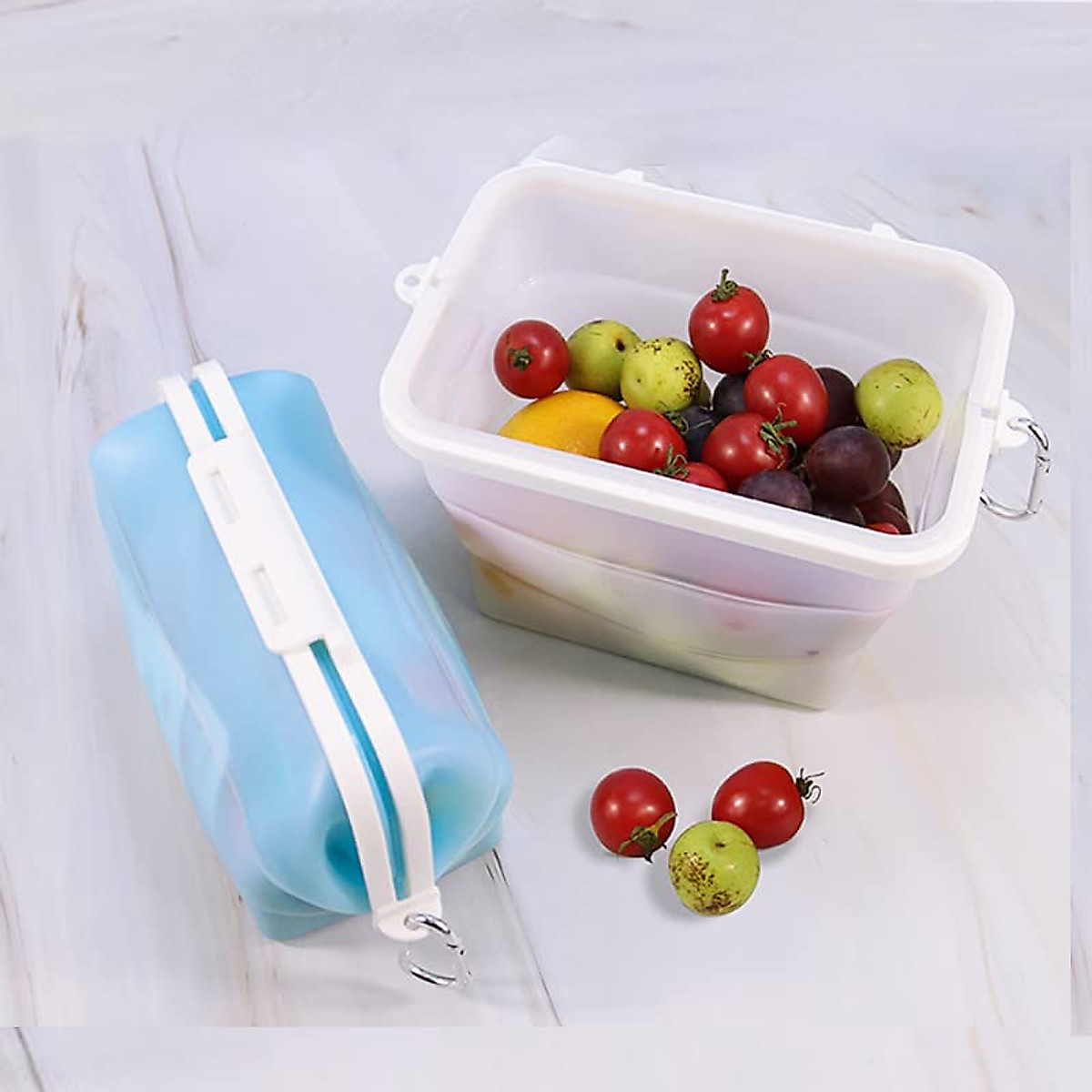 NOLOG YAYIN Reusable Silicone Bags - Leakproof & Airtight {100% Food Grade Silicone} Microwave & Dishwasher Safe Freezer Silicone