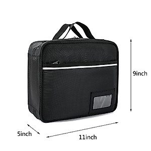 Pill Bottle Organizer, Medicine Bag Storage Medication Pill Box Case with Handle & Fixed Pockets, Travel Medicine Storage Box Bag for Vitamins, Medications, Medical Supplies, Large, Black