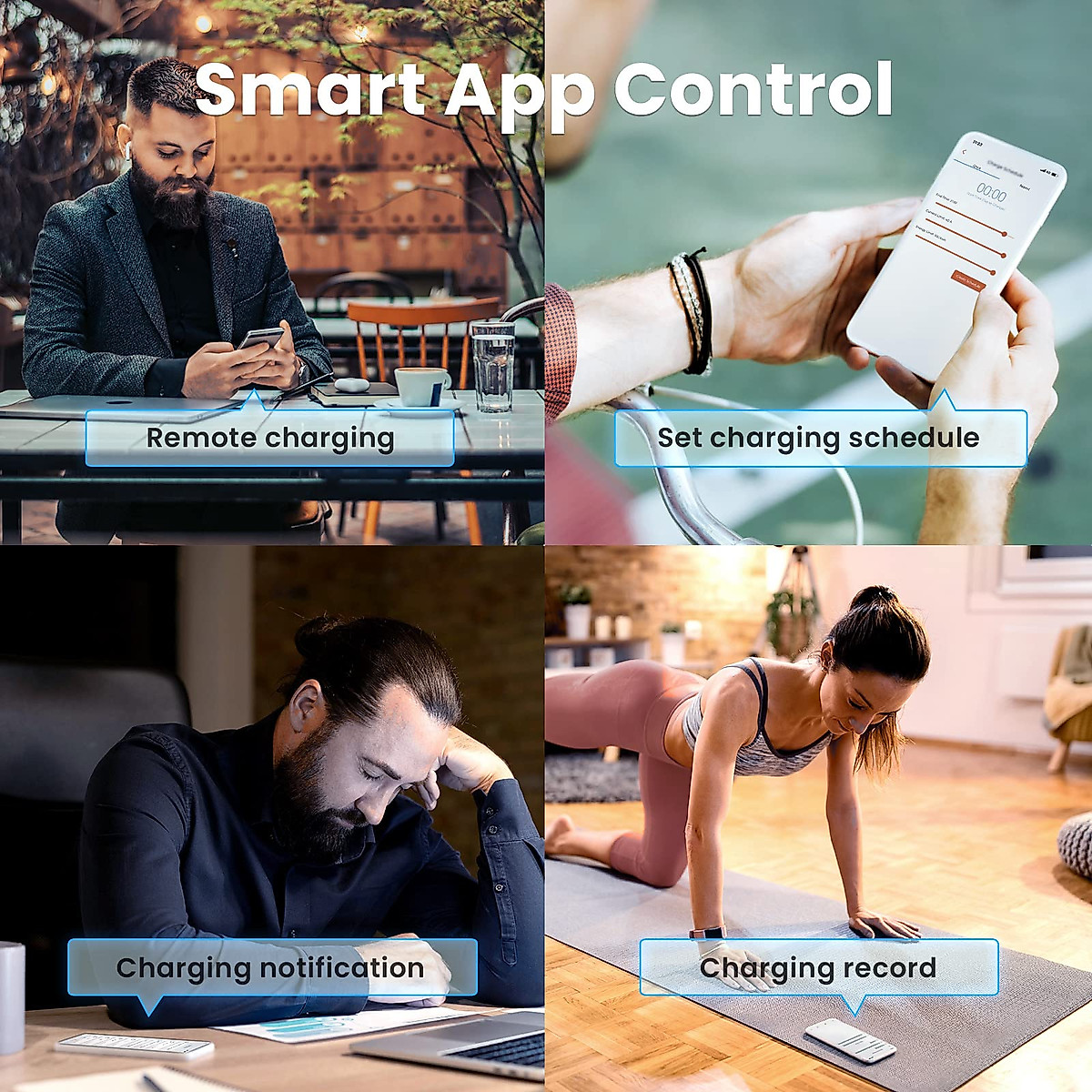 maXpeedingrods Level 2 EV Charger 40A, WiFi Electric Vehicle Charging Station, 240V J1772 Smart Wall EVSE 16 to 40 Amp Adjustable, IP65 UL Listed & Energy Star, 24ft Cord & Nema 14-50 Plug