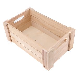 GANAZONO Wood Nesting Storage Crates with Handle Rustic Decorative Wood Crates Farmhouse Basket Distressed Storage Container Bin for Desk Sundries Display Decoration Medium