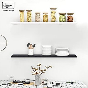 Vervida 2 x 17 Inches White Wall Shelves Floating Shelf & 2 x 25 Inches White Wall Shelves Floating Shelf