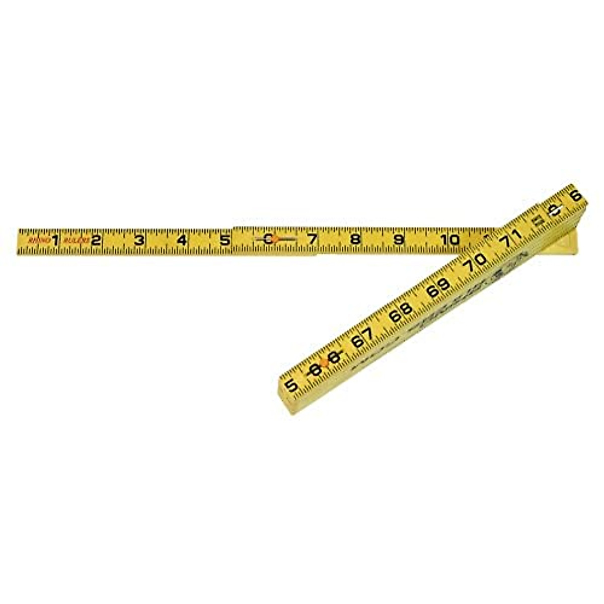 Rhino Rulers Folding Inside Reading Carpenter's Ruler 6' Length - 55145
