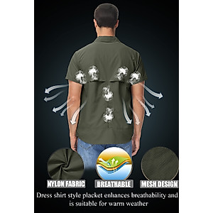 TACVASEN Outdoor Sport Military Tactical Battle Ripstop Long Sleeve Shirt for Men Army Green,X-Large